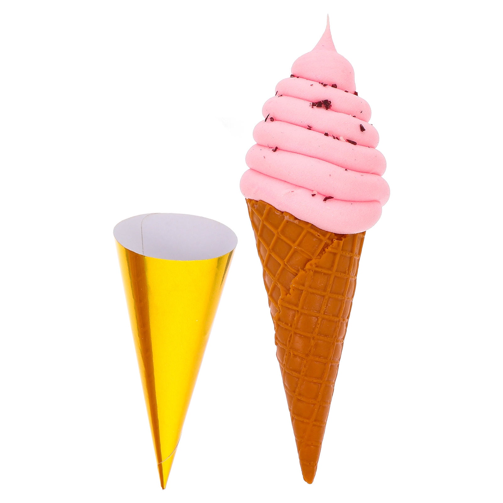 GOOHOCHY Simulated Ice Cream Cone 1Pack Artificial Ice Cream Props Pvc ...