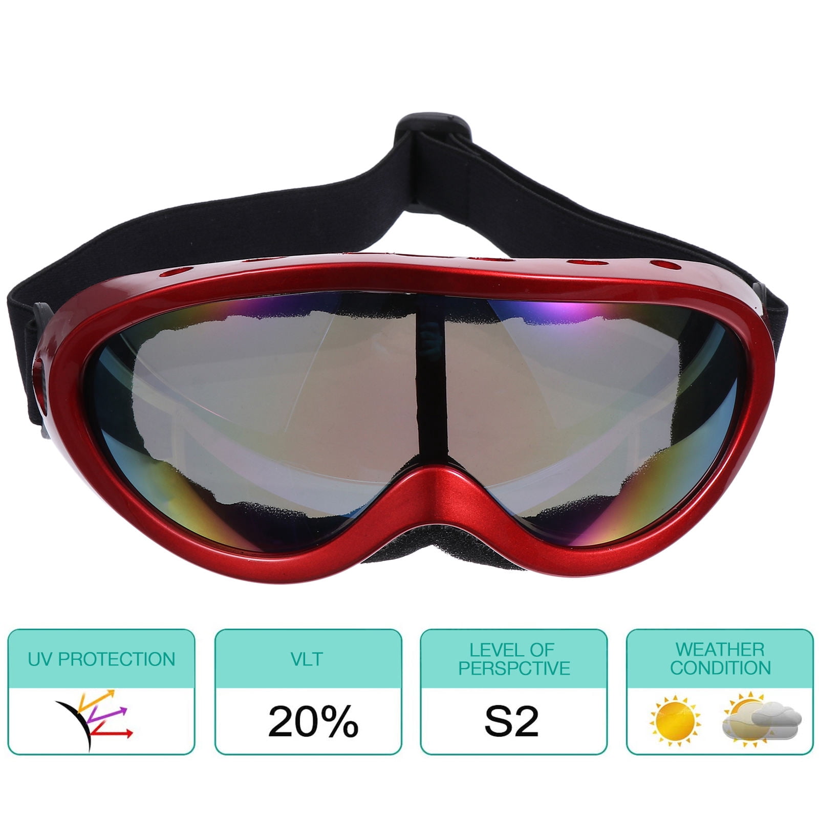 GOOHOCHY Ski Goggles for Adults Made of TPU and PC Material in Red ...