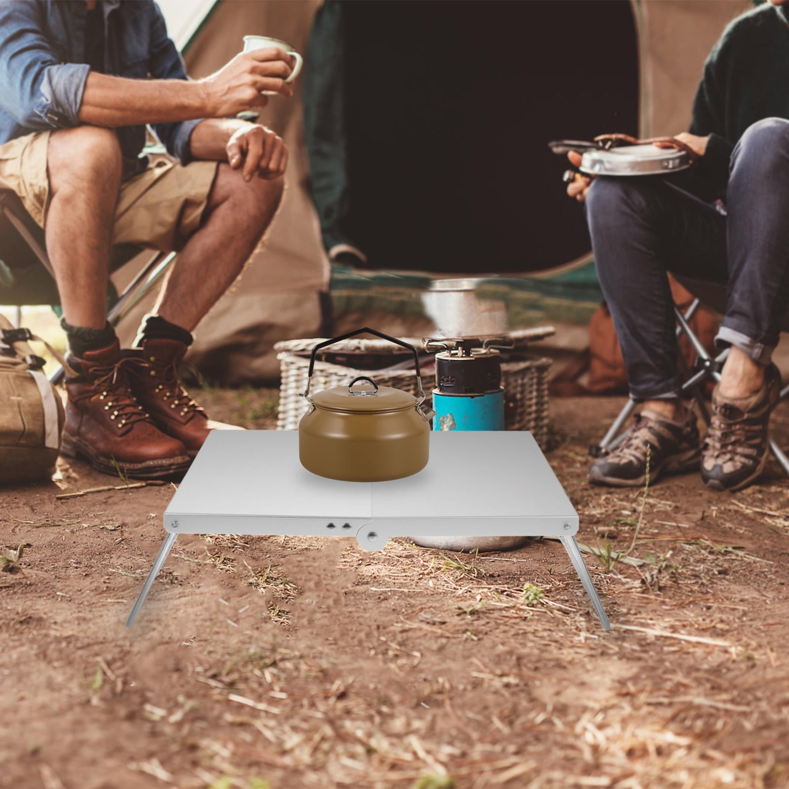 GOOHOCHY Small Camping Table Backpacking Mini Small Folding Camping ...
