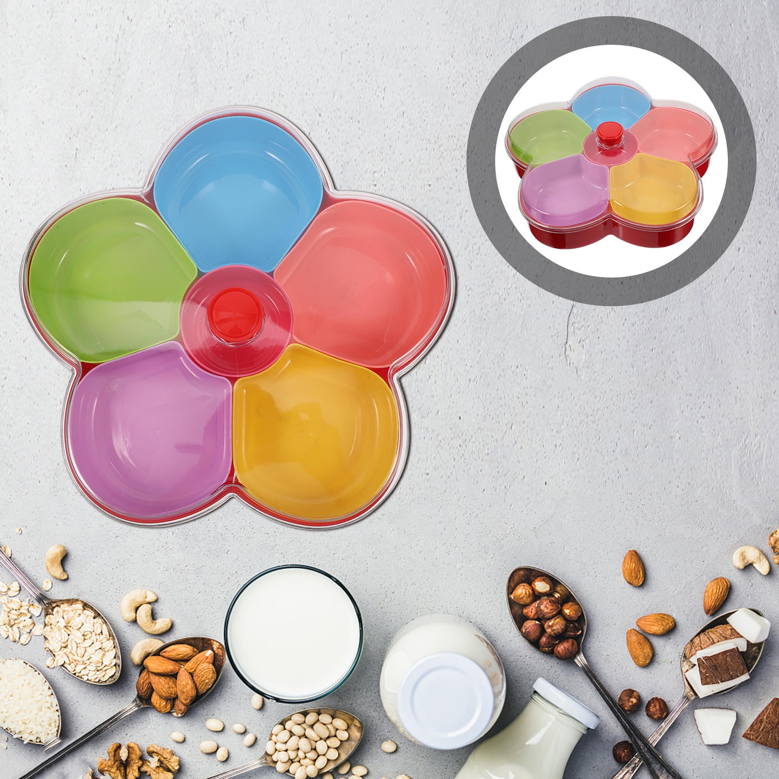 GOOHOCHY Snack Boxes Containers With Dividers Compartment Candy Dish ...