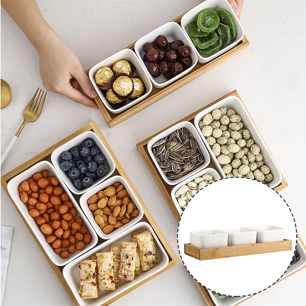 GOOHOCHY Snack Platter Compartment Snack Plate Snack Dish Party Snack ...
