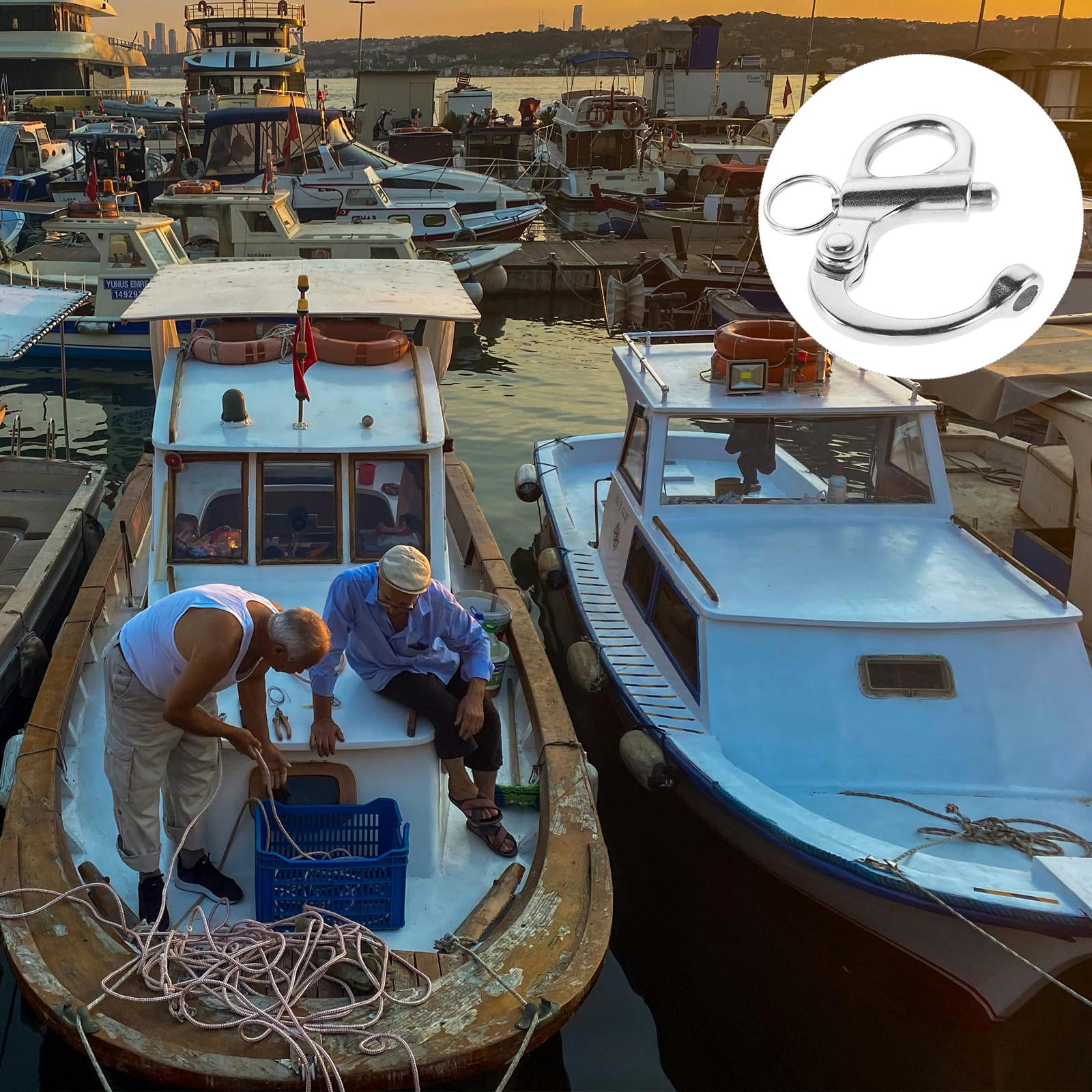 GOOHOCHY Snap Shackle Quick Release Sailing Boat Marine Stainless Steel ...