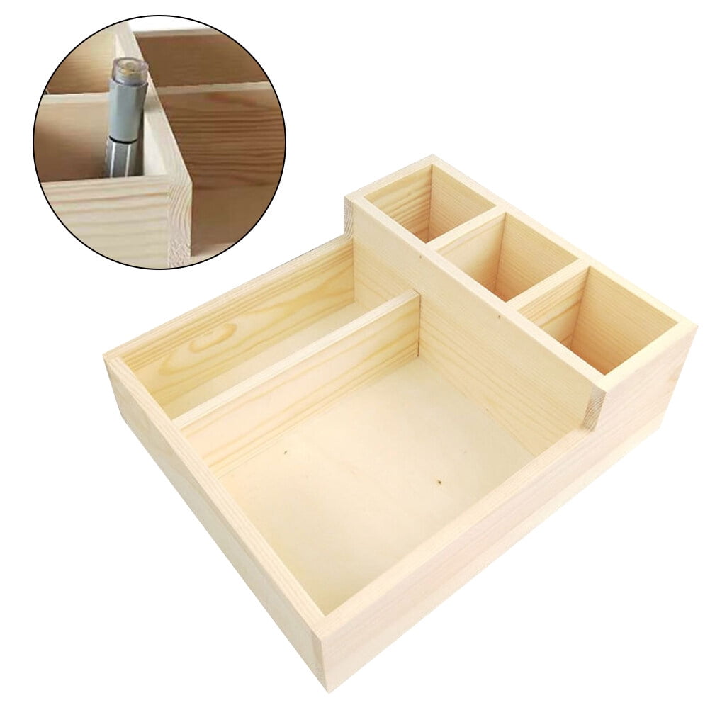 GOOHOCHY Solid Wood Storage Box Dividers Trays Dresser Spice Organizer ...