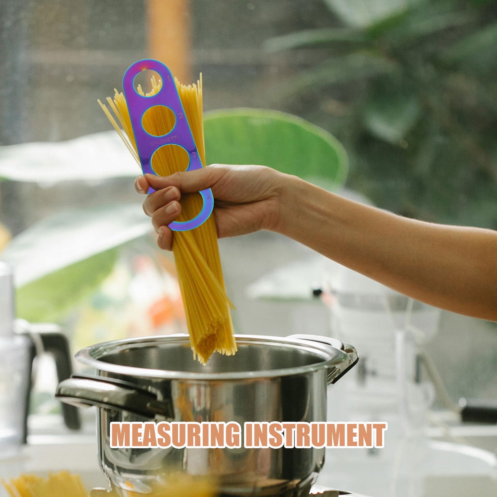 GOOHOCHY Spaghetti Ruler with Four Holes Italian Pasta Measuring Tool ...