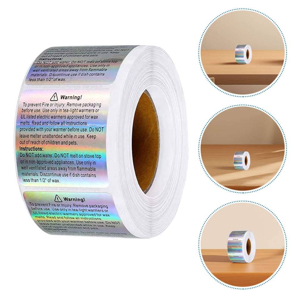 GOOHOCHY Square Candle Warning Labels Candle Safety Labels Sticker ...