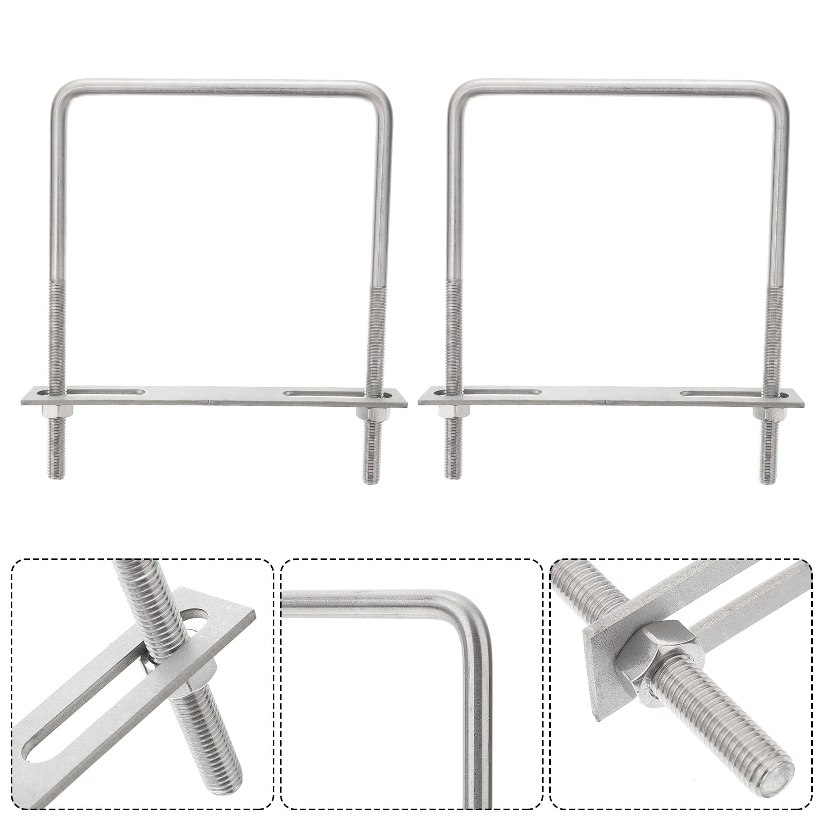 GOOHOCHY Square U Bolt M10x150x200mm Stainless Steel Right Angle Bolts ...