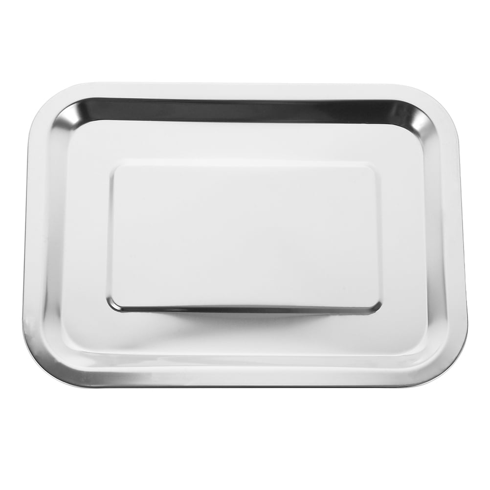 GOOHOCHY Stainless Steel Flat Bottom Rectangular Tray Serving Tray Food ...
