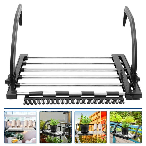GOOHOCHY Stainless Steel Foldable Clothes Drying Rack for Balcony with ...