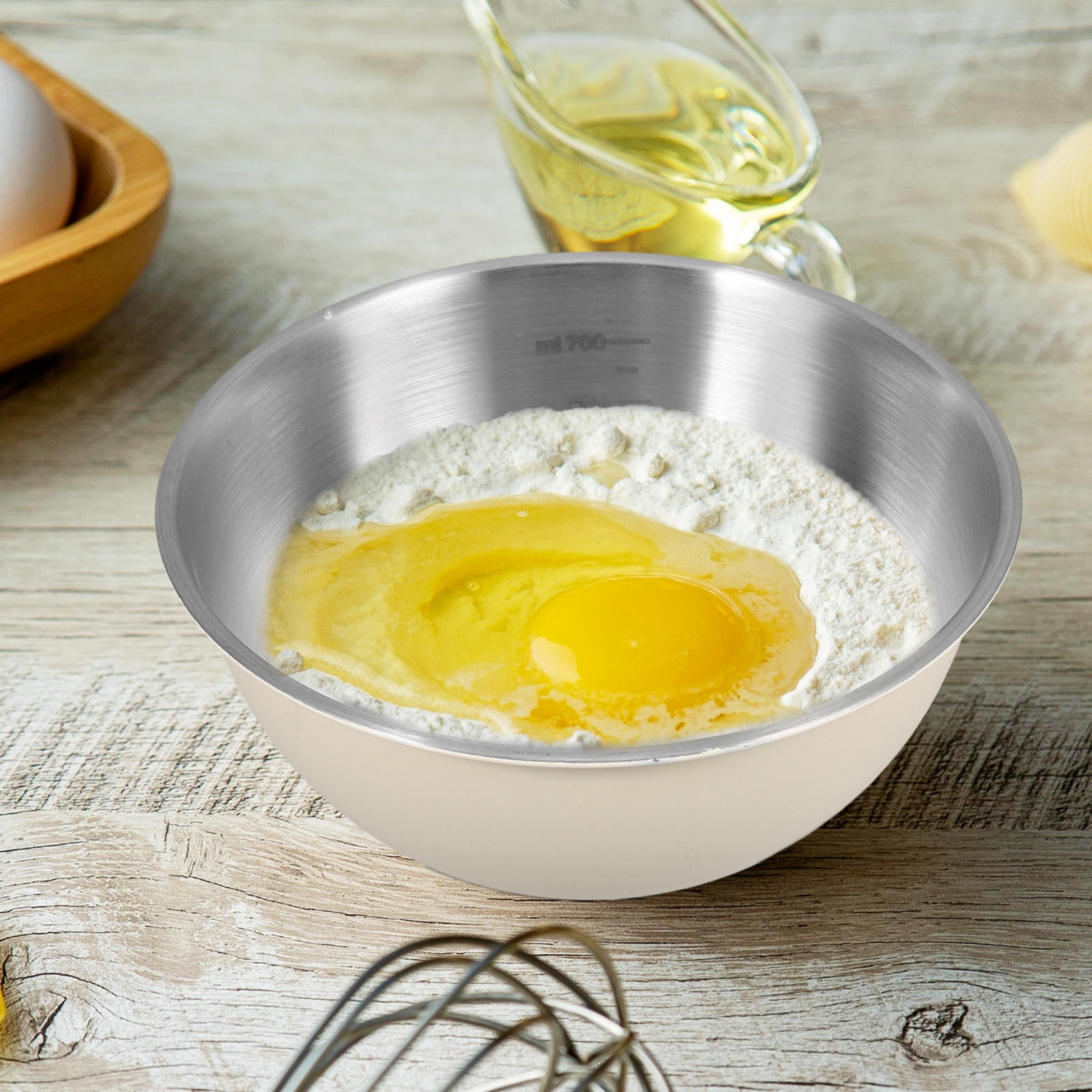 GOOHOCHY Stainless Steel Mixing Bowls Nesting Salad Bowl Food ...