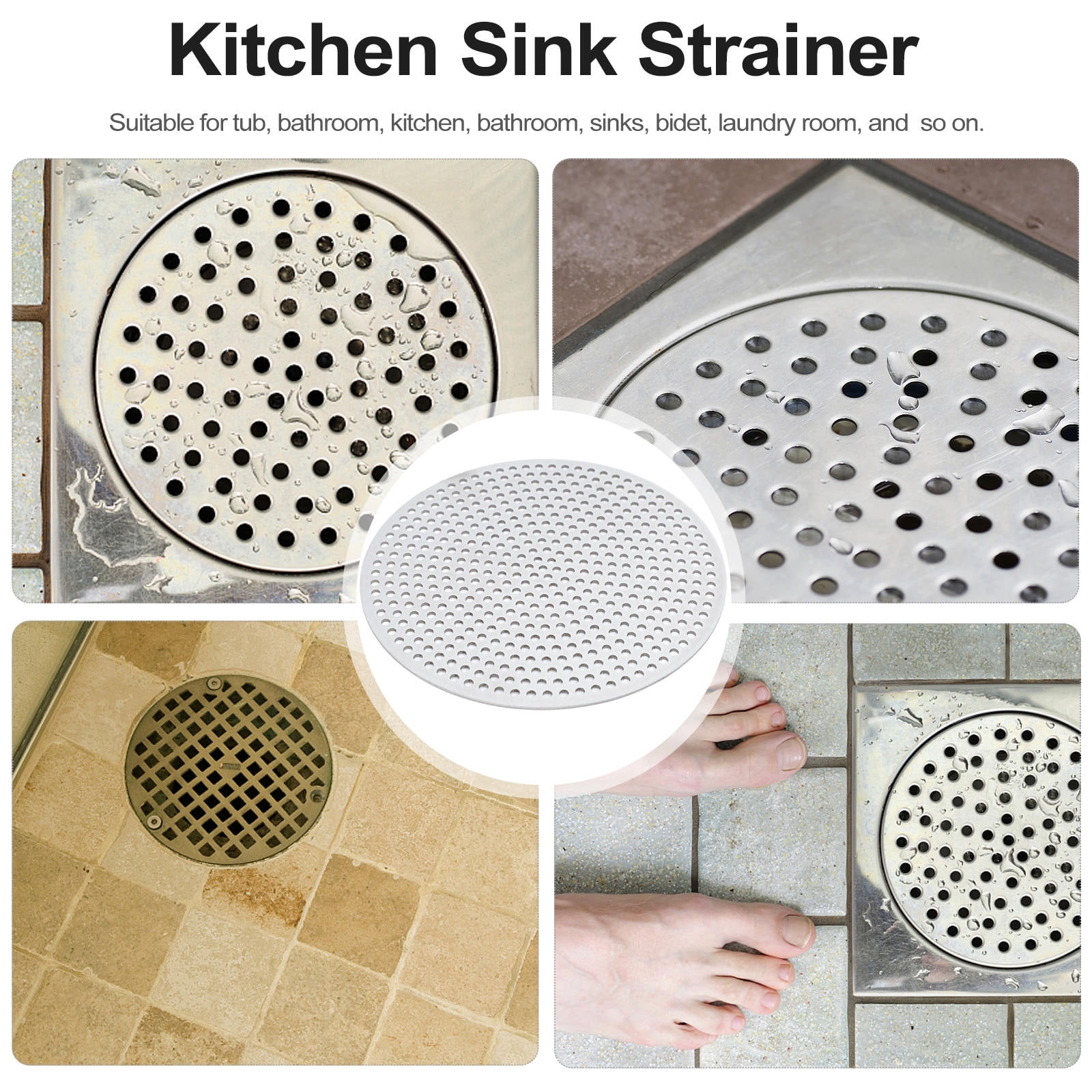 GOOHOCHY Stainless Strainer Drainers Sink Plug Mesh Water Drainage ...