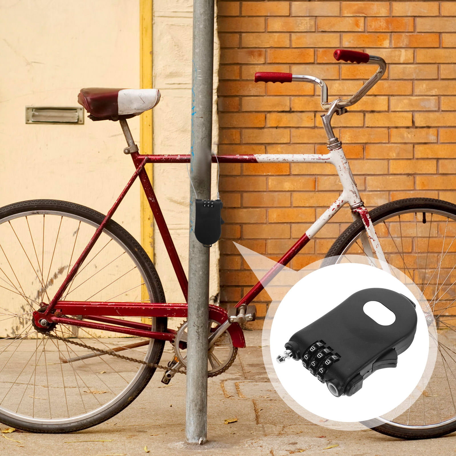 GOOHOCHY Steel Cable Lock With Digit Tumbler Combination Adjustable For ...