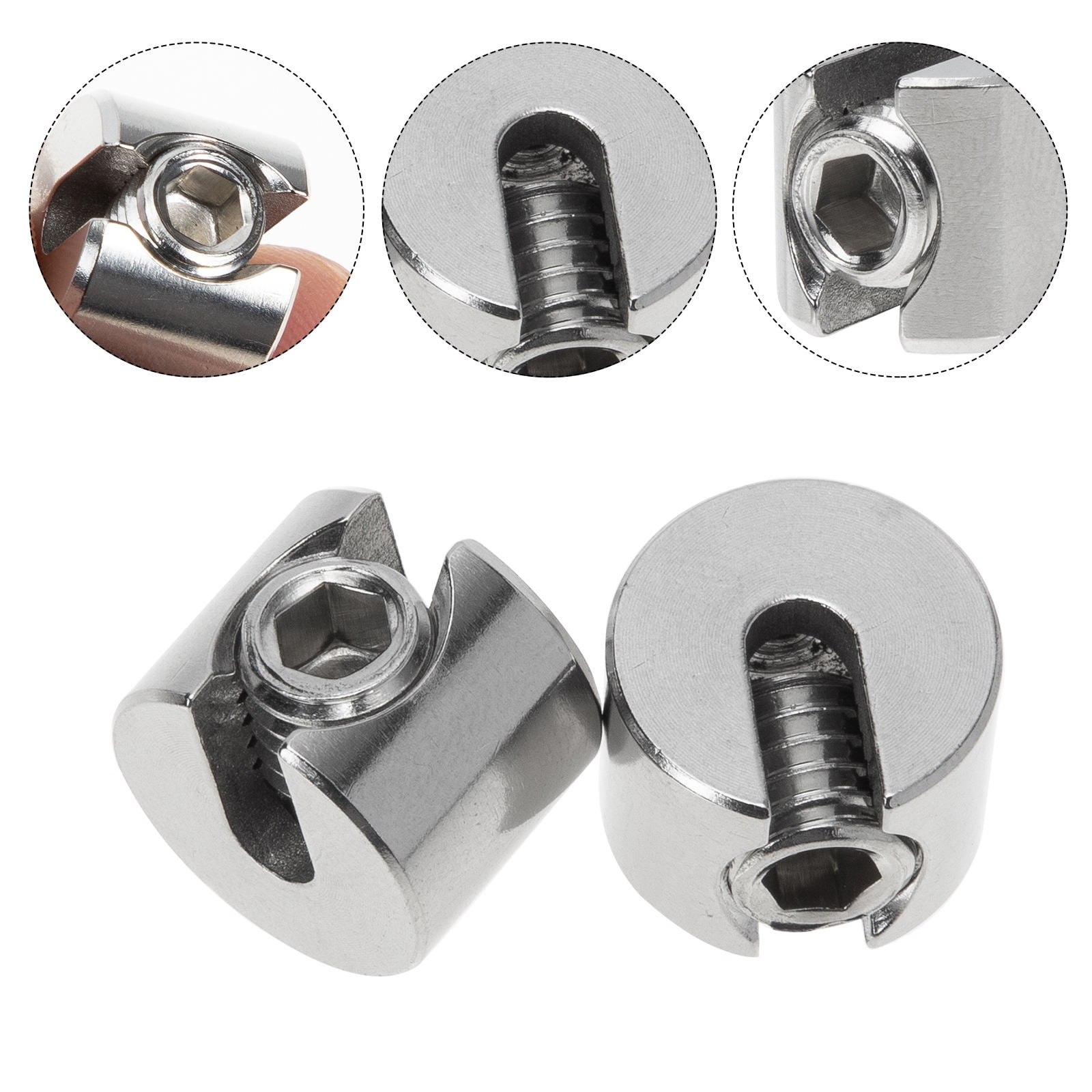 GOOHOCHY Steel Wire Rope Fixation Clip 2Pcs 316 Stainless Steel for ...