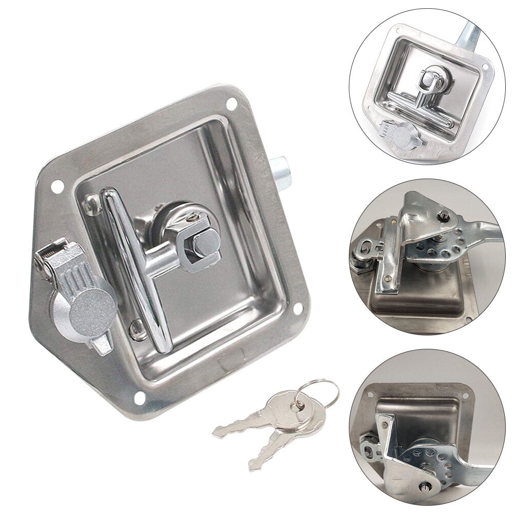 GOOHOCHY T Handle Lock Latch Trucks Trailer Door Latches Travel Silver ...