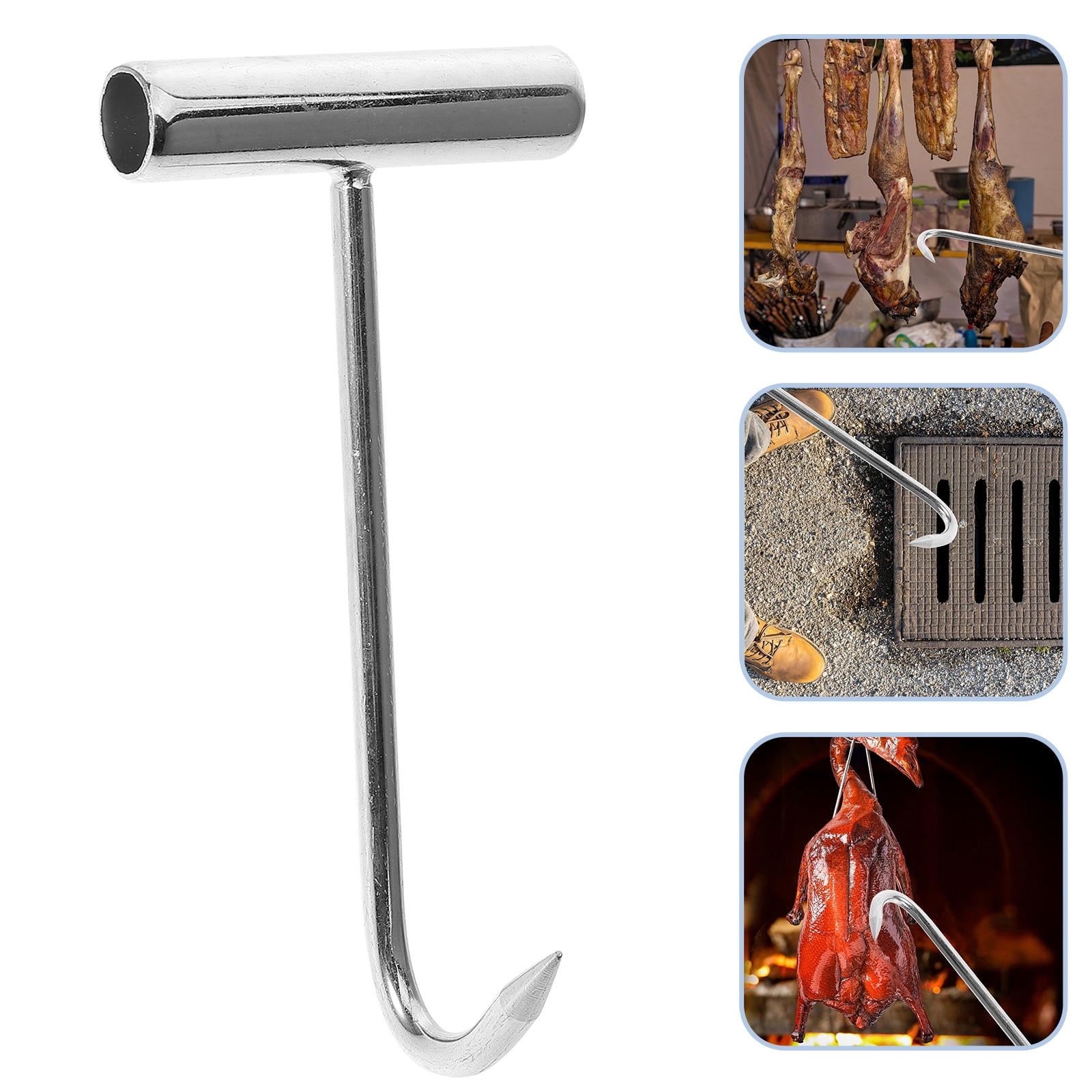 GOOHOCHY T Shaped Hook For Meat Grilling Meat Processing Hook Handheld ...