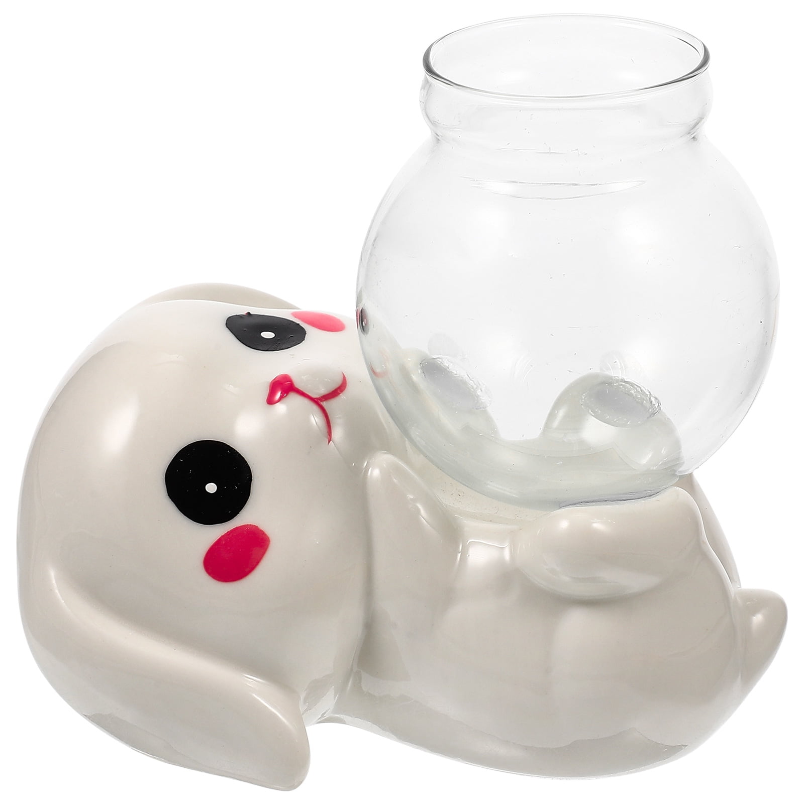 GOOHOCHY Tabletop Bunny Holding Vase Decoration Cartoon Rabbit Figurine ...