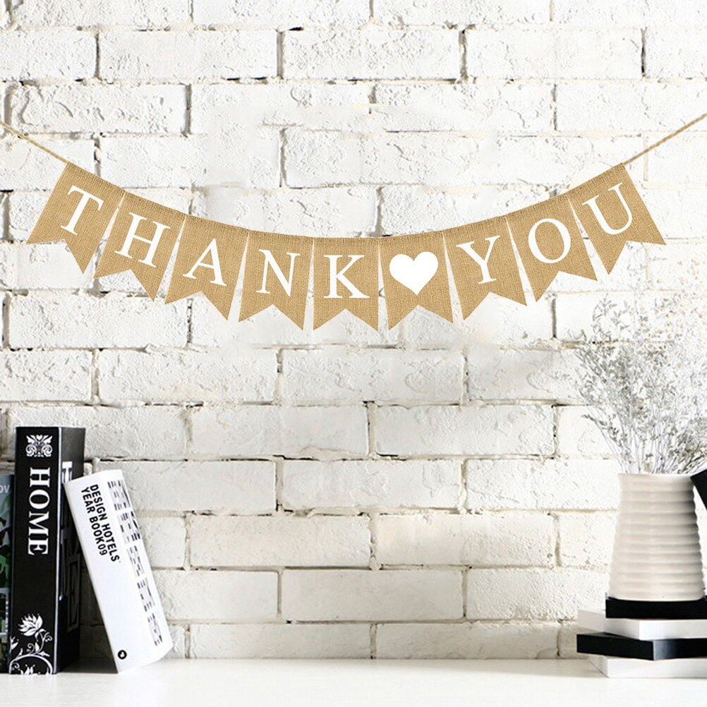 GOOHOCHY Thank You Banner Wedding Hanging Flag 18.00X13.00X1.50CM ...