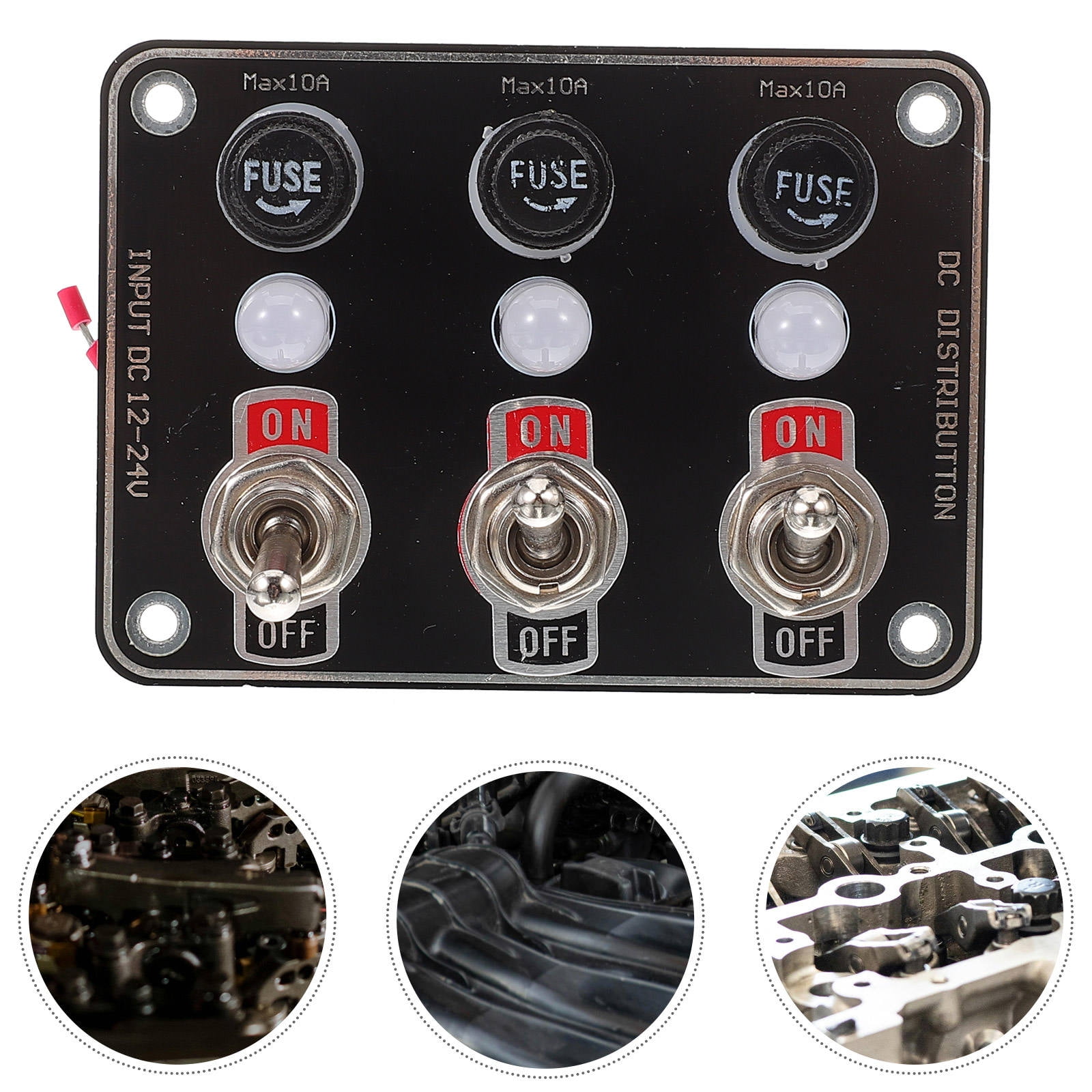 GOOHOCHY Toggle Rocker Switch Panel 12/24V Rocker Switch Panel LED ...