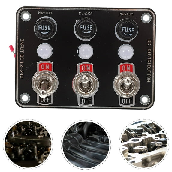 GOOHOCHY Toggle Rocker Switch Panel 12/24V Rocker Switch Panel LED ...