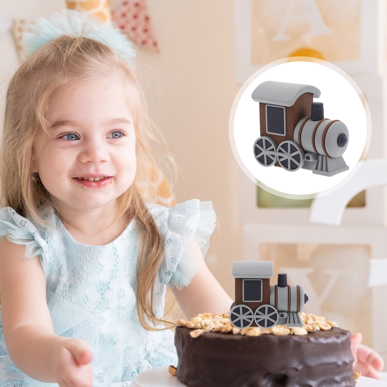 GOOHOCHY Toy Trains Little Train Cake Decoration Baby Boy 8.00X6.50X3 ...