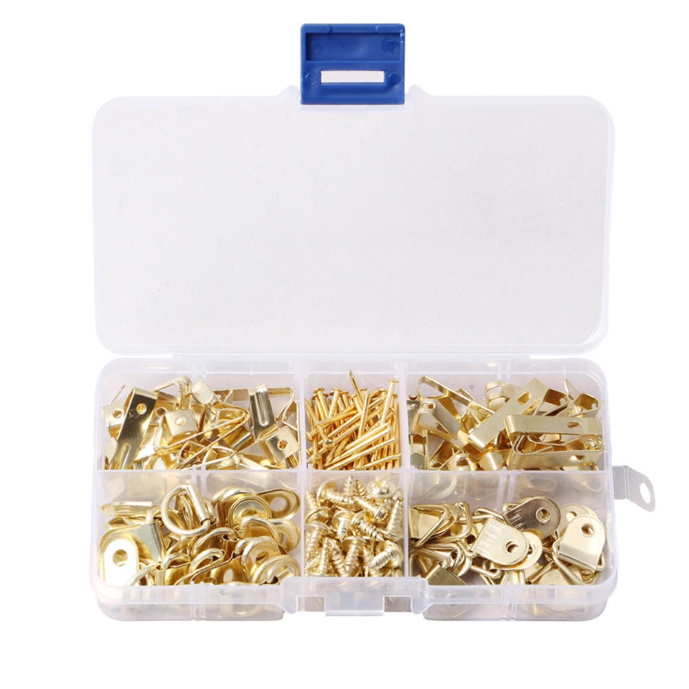 GOOHOCHY Traceless Nail Hook Set Frame Wall Hooks for Hanging Golden ...