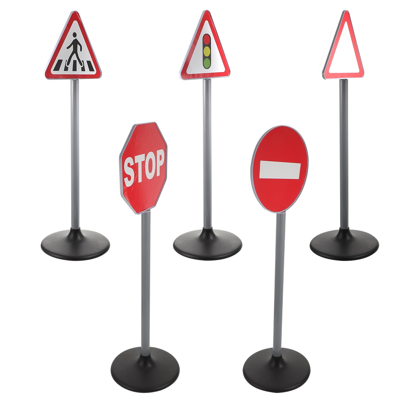 GOOHOCHY Traffic Sign Models for Kids Playing Made of ABS Plastic Red ...