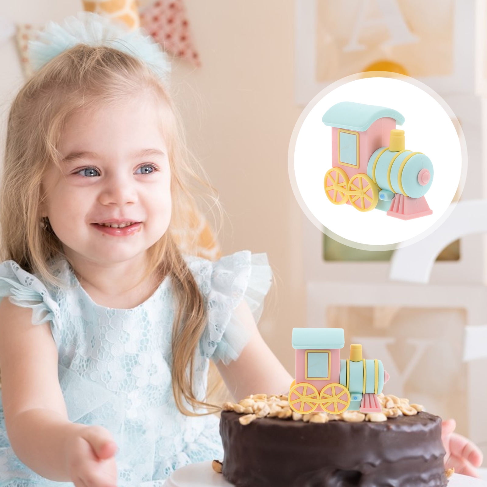 GOOHOCHY Train Cake Decorations Macaron Train Cake Toppers Birthday ...