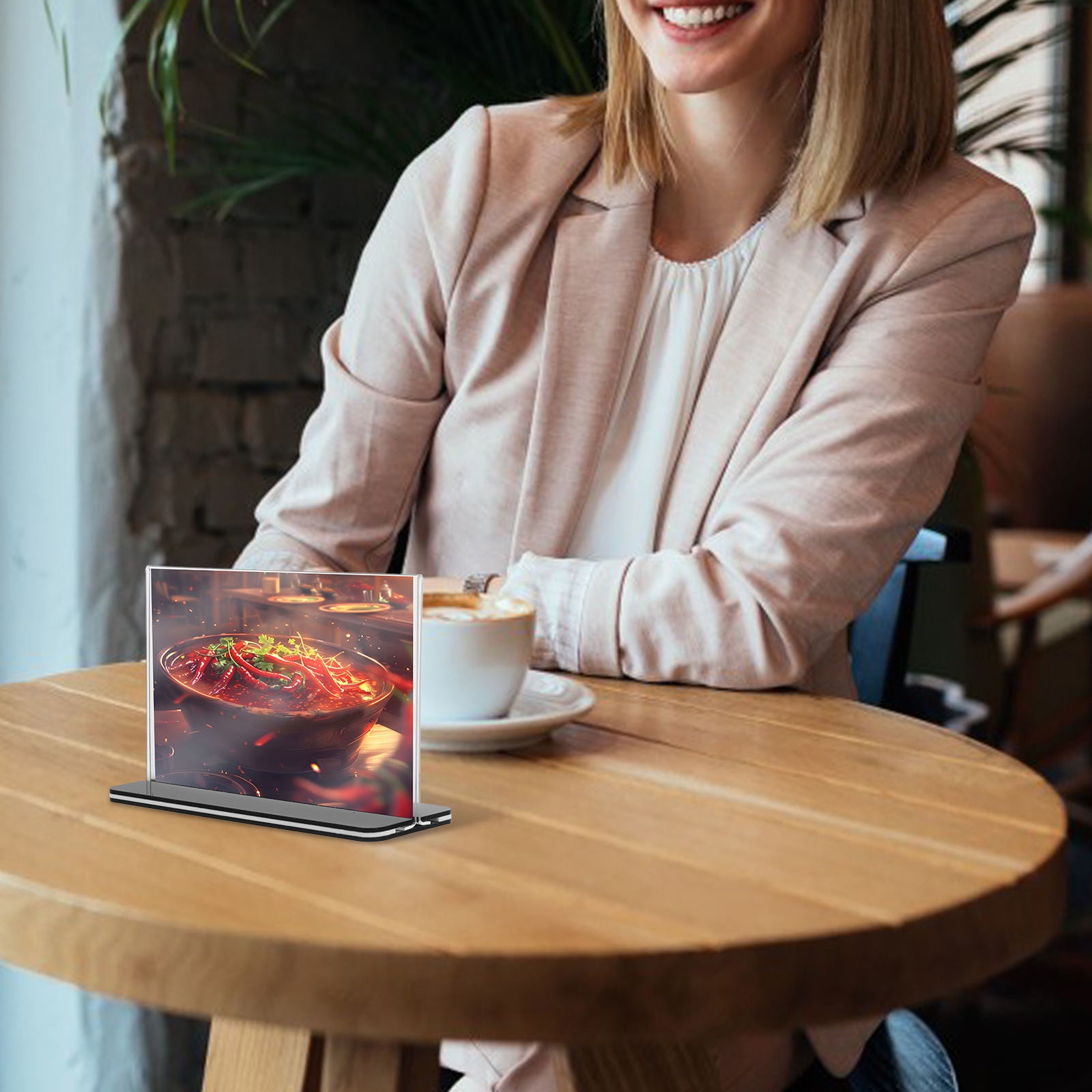 GOOHOCHY Transparent Acrylic Menu Stand for Display Professional ...