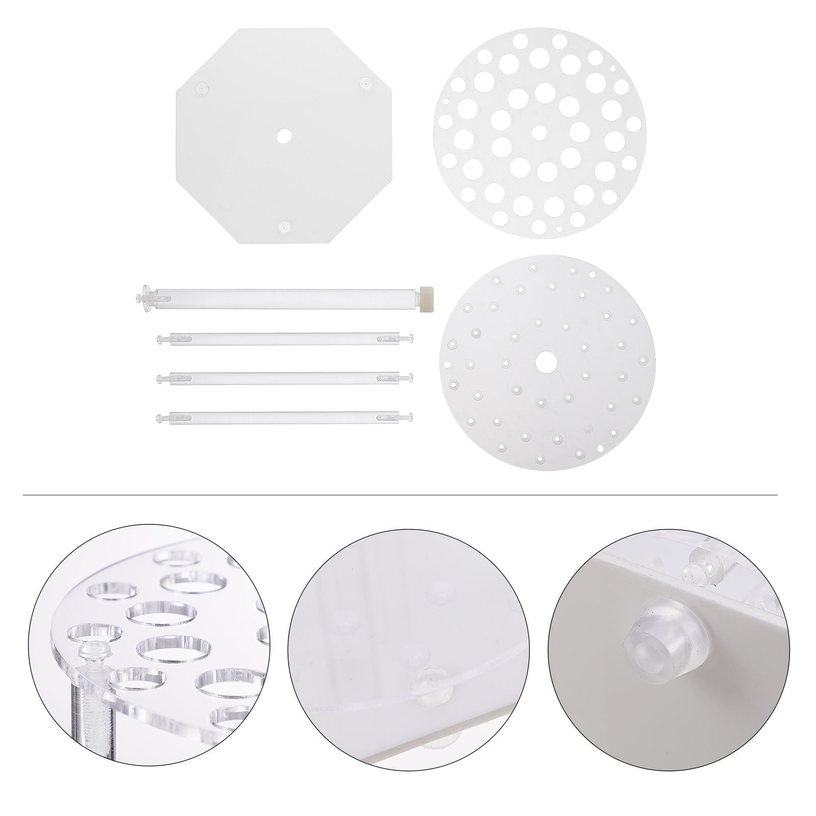 GOOHOCHY 1Set Acrylic Transparent Round Rotating Scale Test Tube Rack ...