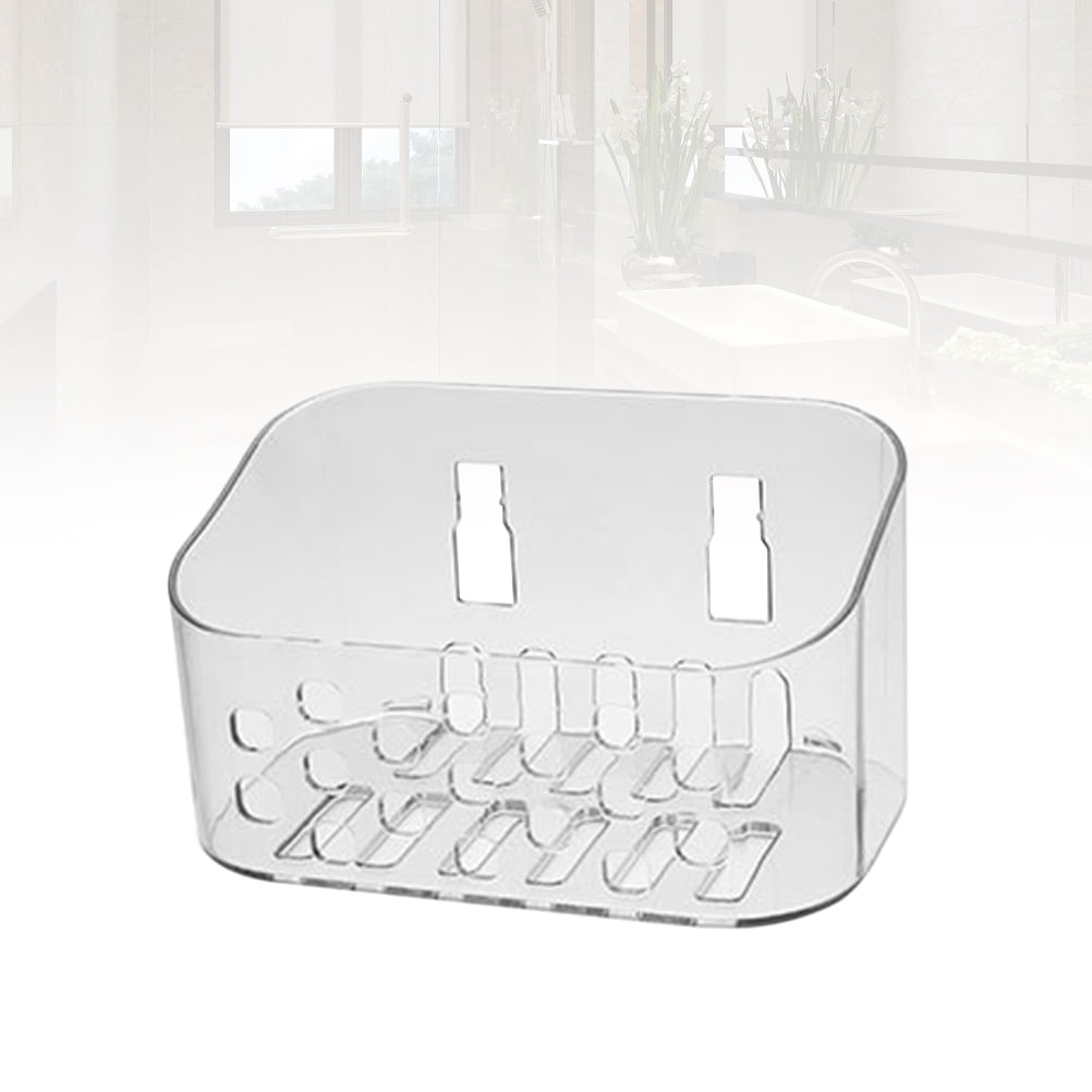 GOOHOCHY Transparent Plastic Soap Holder for Bath Shelf with Removable ...