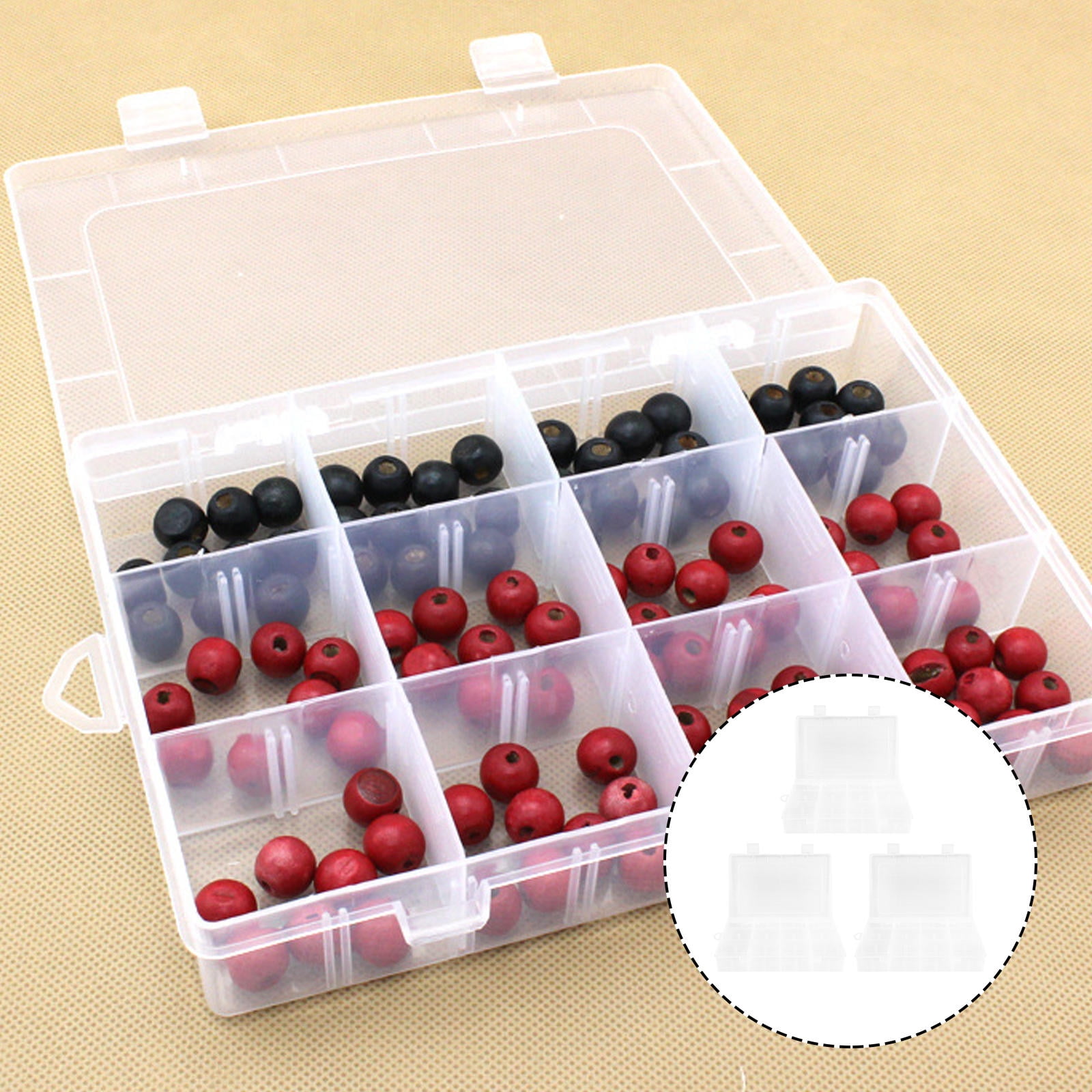 GOOHOCHY Transparent Plastic Storage Box with 12 Compartments for ...