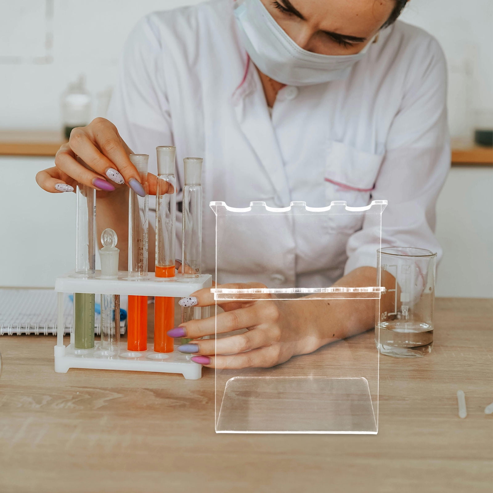 GOOHOCHY Trapezoidal Pipette Holder Clear Laboratory Pipette Storage And Display Rack Pipette ...