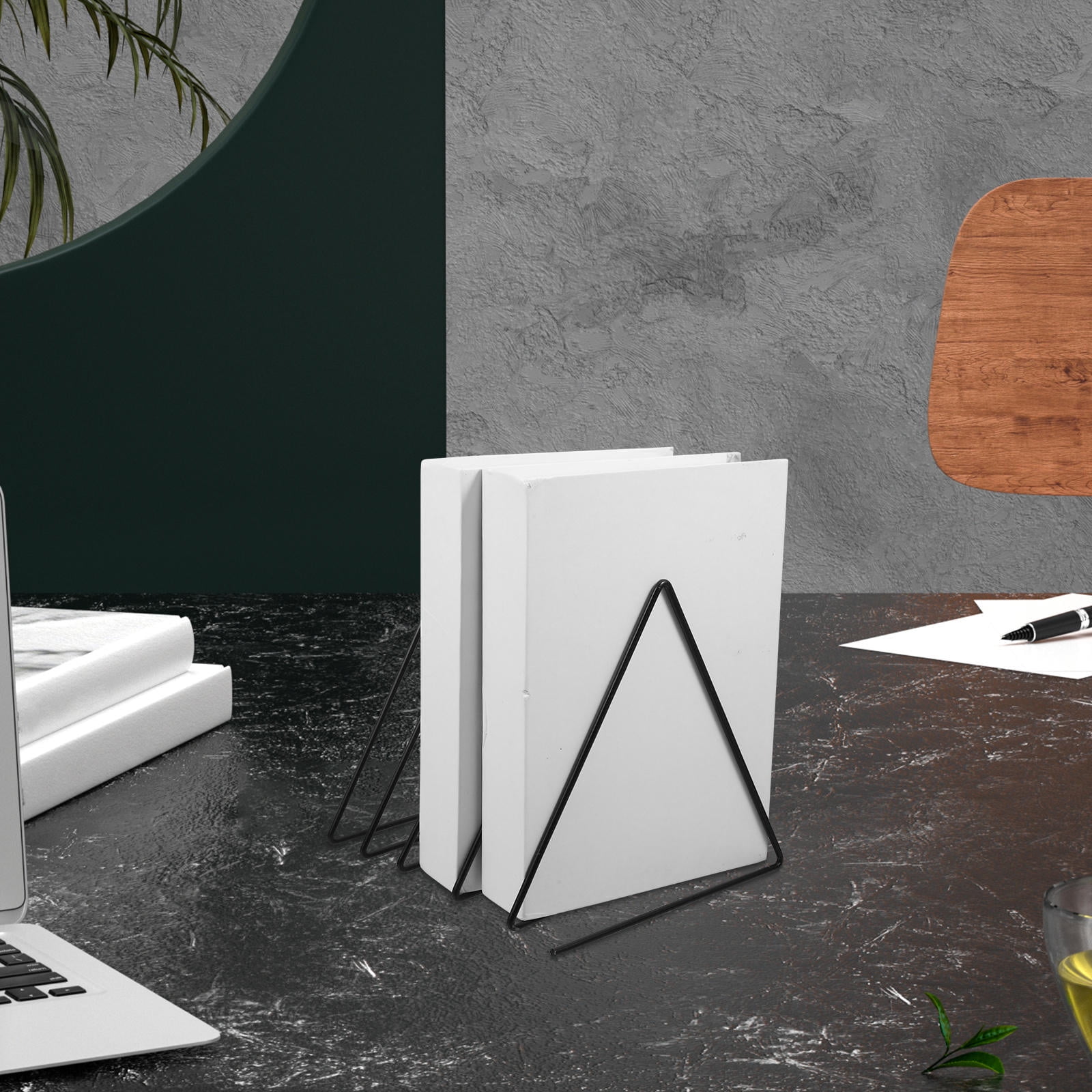 GOOHOCHY Triangle File Folder Rack 4 Sections File Holder File Storage ...