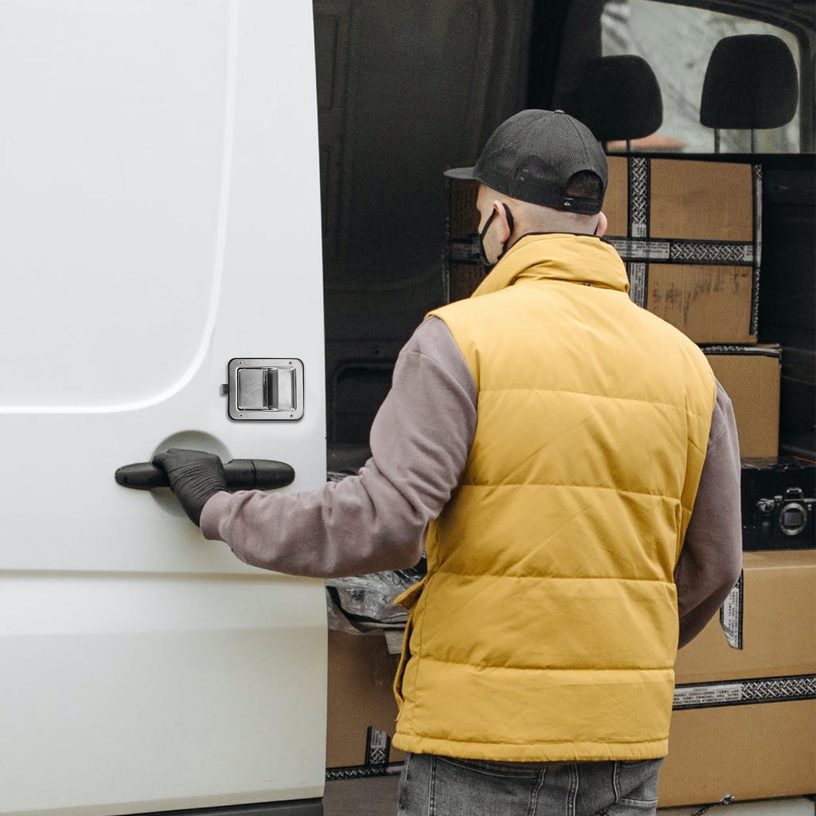 GOOHOCHY Truck Tools Toolbox Latch Trailer Handle Replacement Silver ...