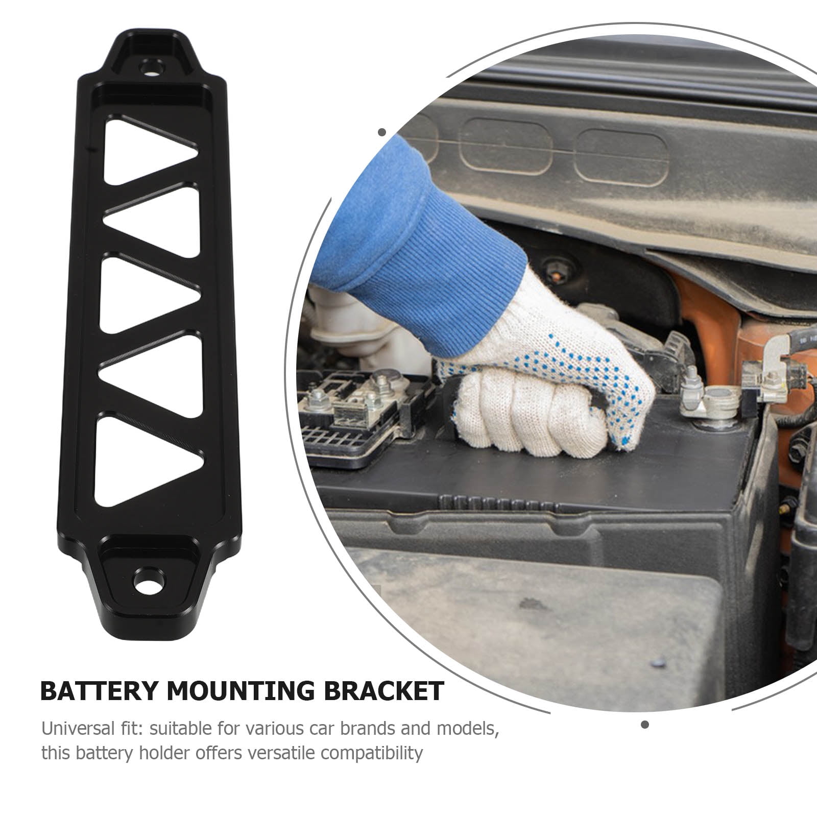 GOOHOCHY Universal Car Battery Holder Aluminum Alloy Battery Bracket ...
