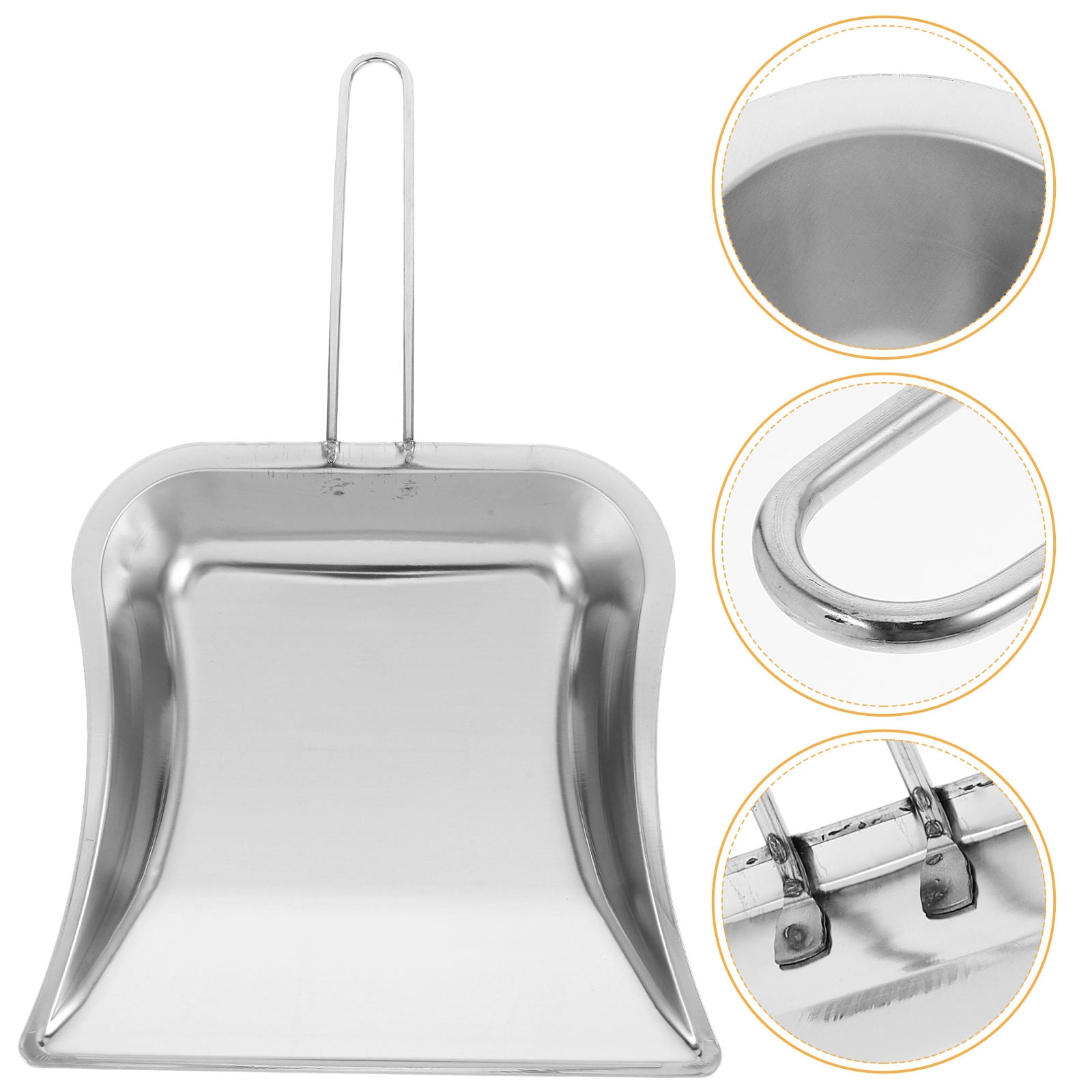 GOOHOCHY Vintage Metal Dust , Edge Flat Against Floor Long Handle Dust ...