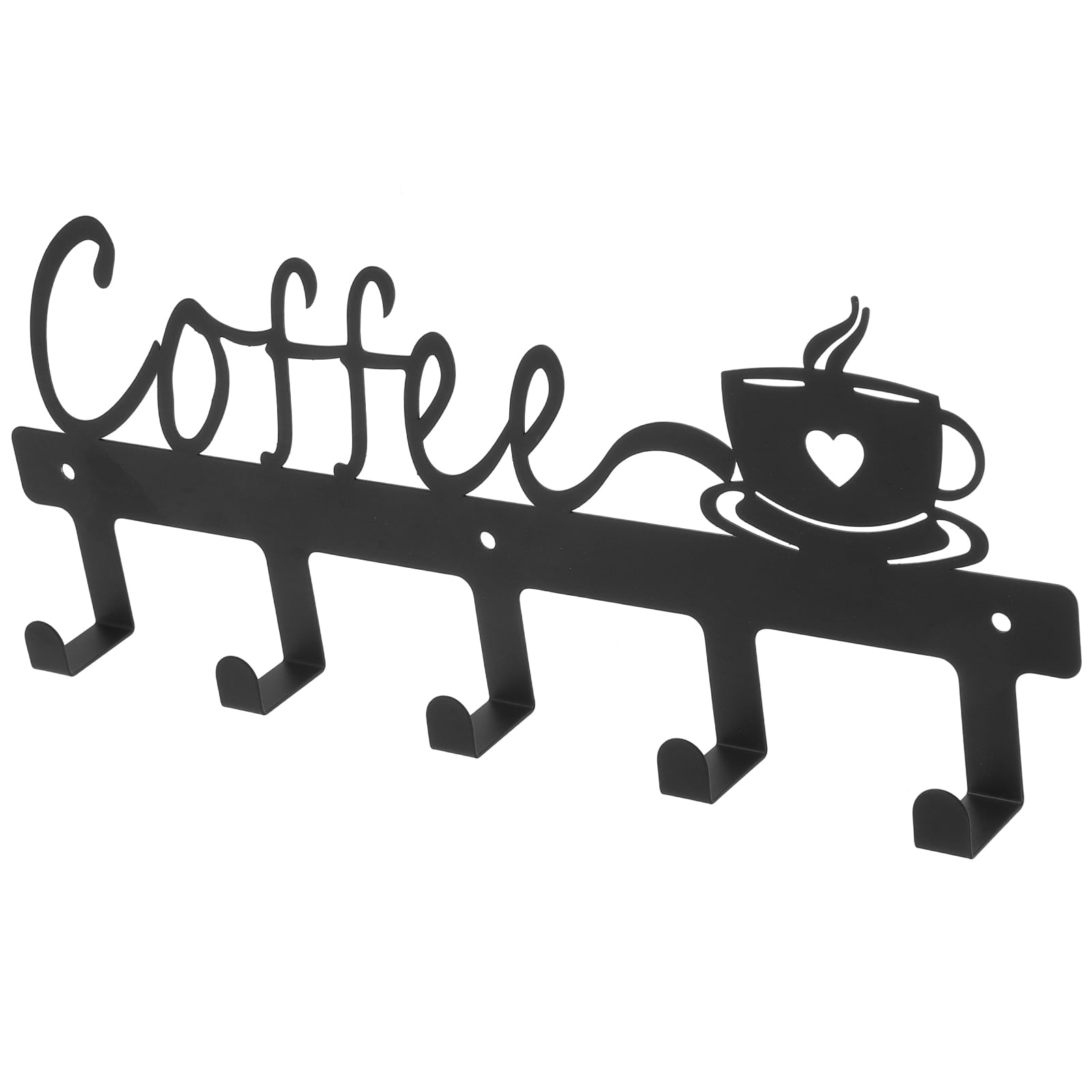 GOOHOCHY Wall Mounted Cup Holder with 4 Hooks for Coffee Mugs Made of ...
