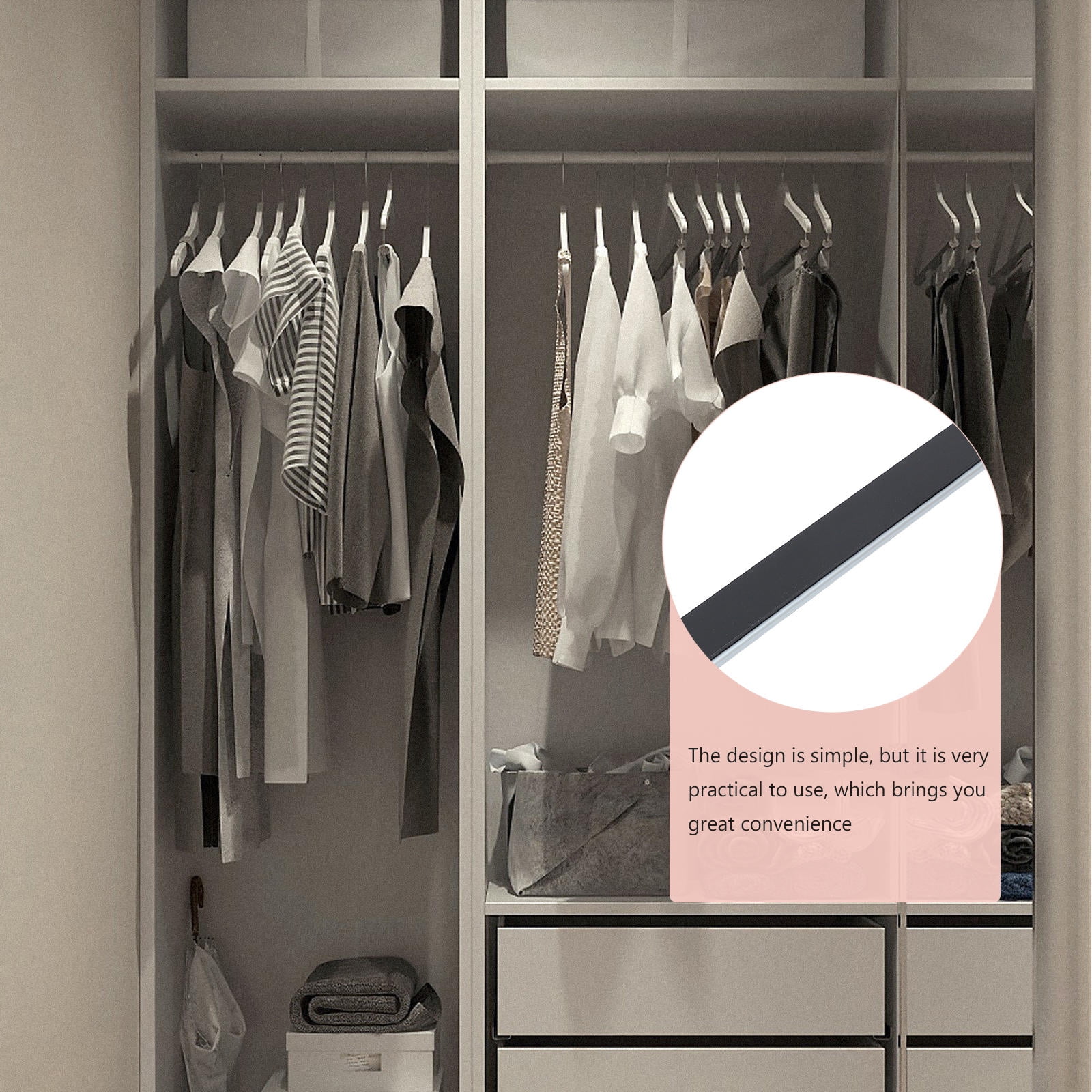 GOOHOCHY Wardrobe Cross-bar Thicken Clothes Saving Hangers for Closet ...