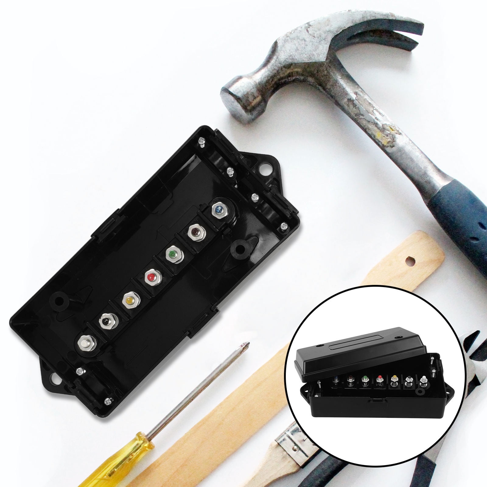 GOOHOCHY Waterproof Trailer Wire Box 7 Way Trailer Wiring Box Trailer ...