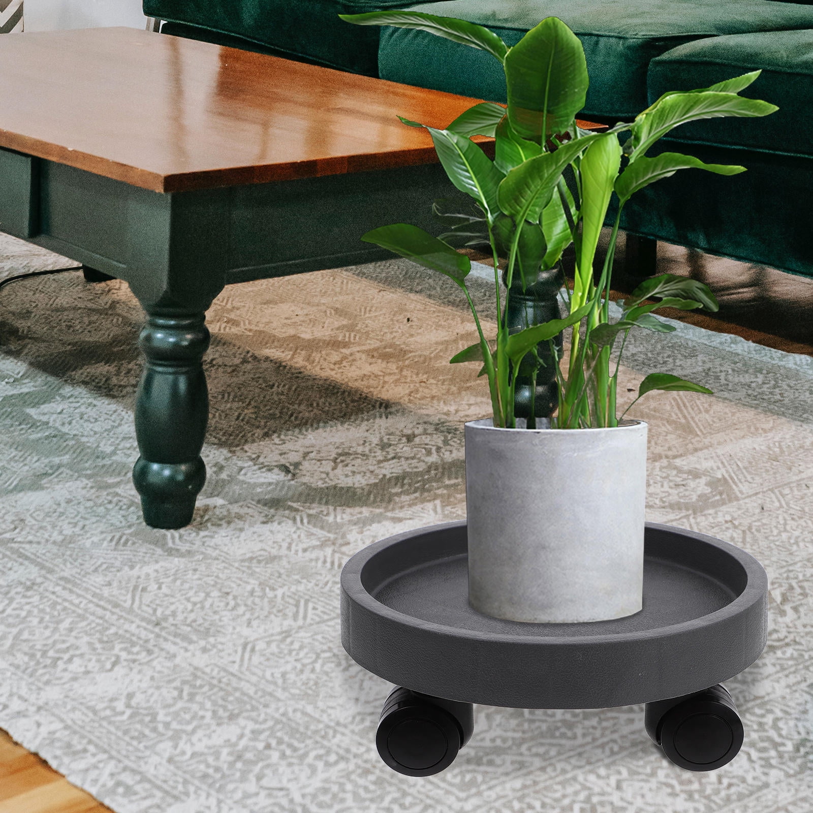 GOOHOCHY Wheels Plant Dolly with Removable Pot Tray Pots Indoor Shelf ...