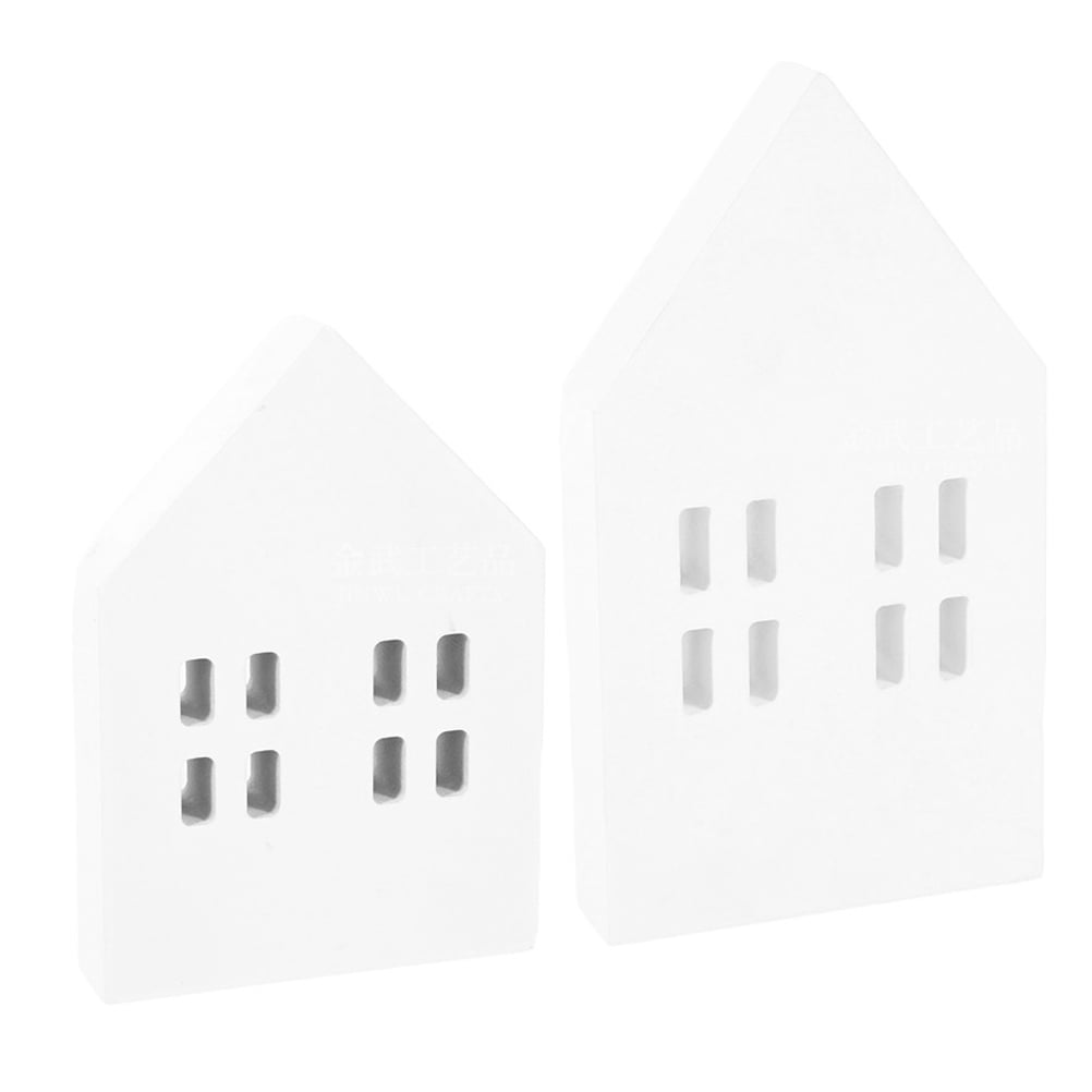 GOOHOCHY White Mini House Decor for Festive Scene Decoration with ...