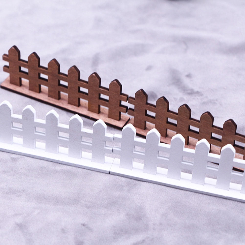 GOOHOCHY White Miniature Wood Fence for Decor with Realistic Modeling ...