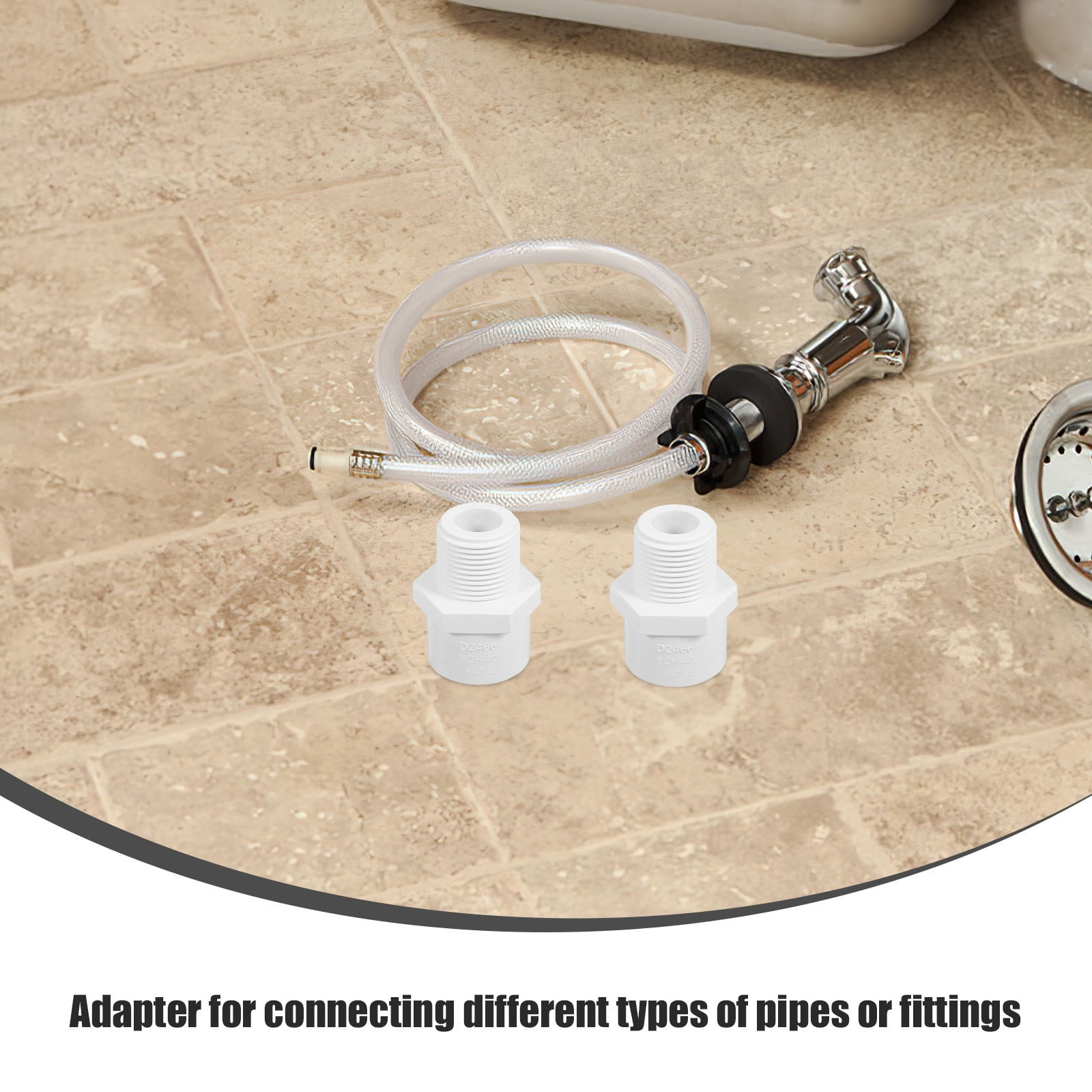 GOOHOCHY White PVC Pipe Connector with NPT Male Threads for Plumbing ...