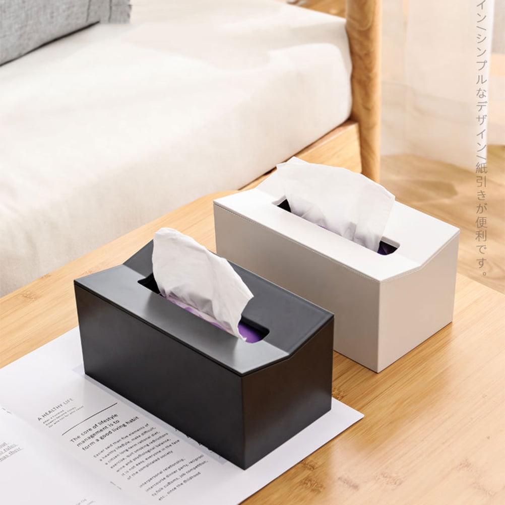 GOOHOCHY White Plastic Tissue Holder for Bathroom with Adhesive Back No ...