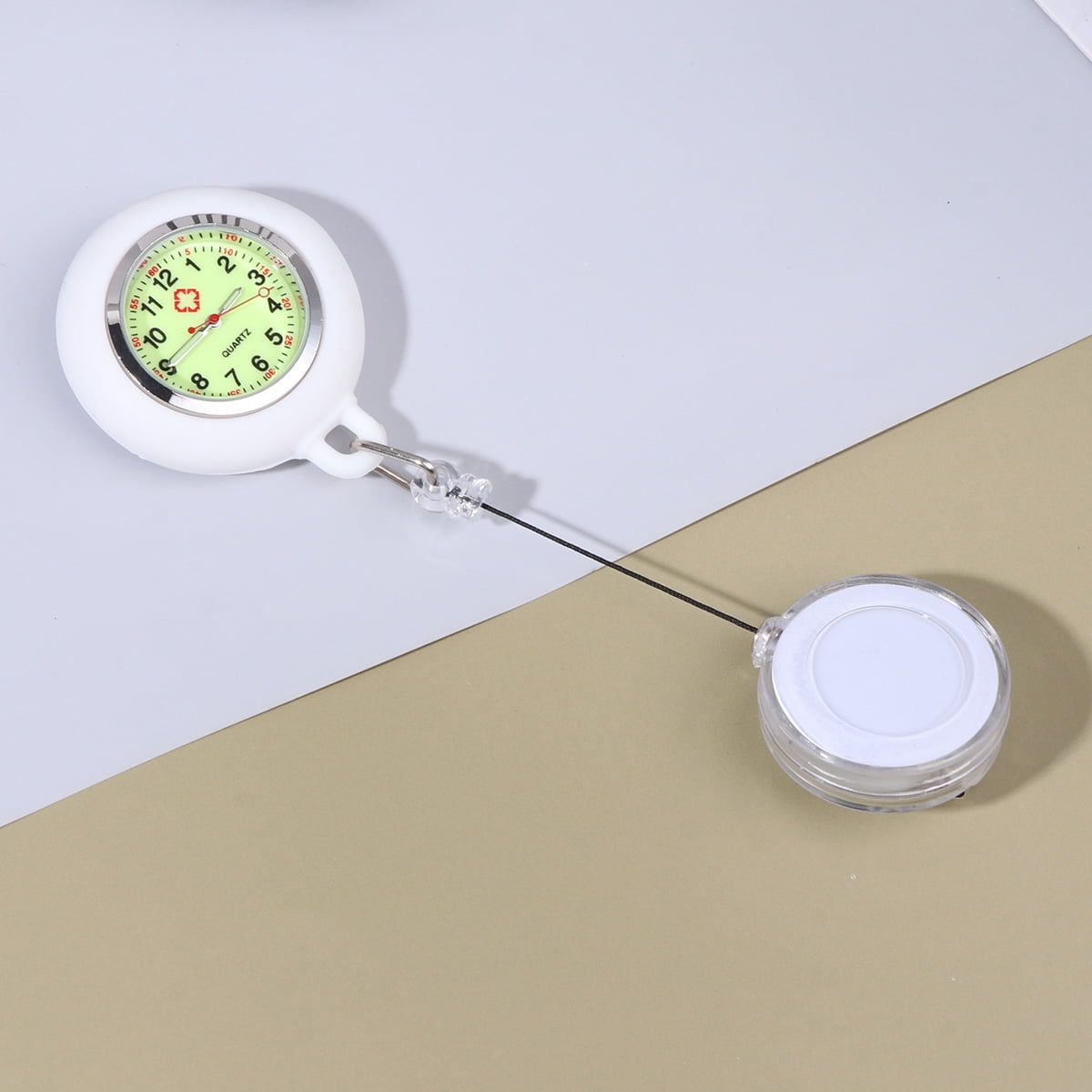 GOOHOCHY White Pocket Watch for Nurse Made of Silicone Quartz Alloy ...