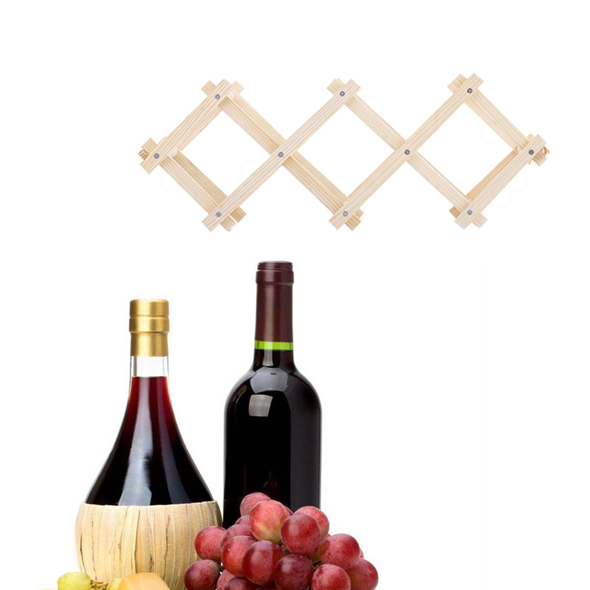 HONMEET GooHochy Solid Wood Foldable Beverage Rack for Home Kitchen Bar ...