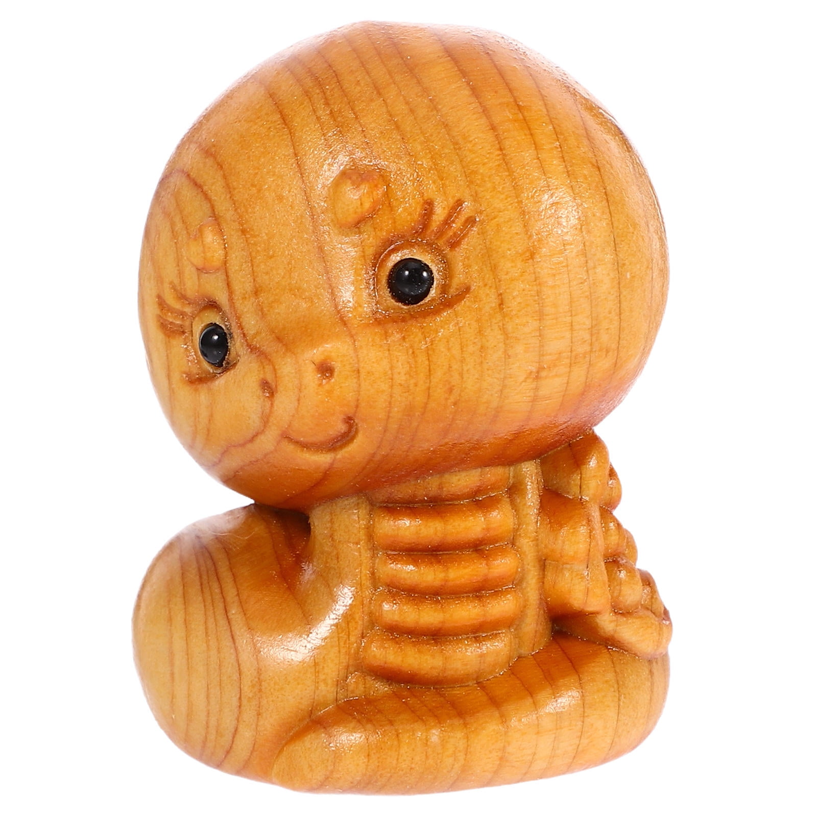GOOHOCHY Wood Carving Snake Statue Mini Snake Figurine Miniature Snake ...
