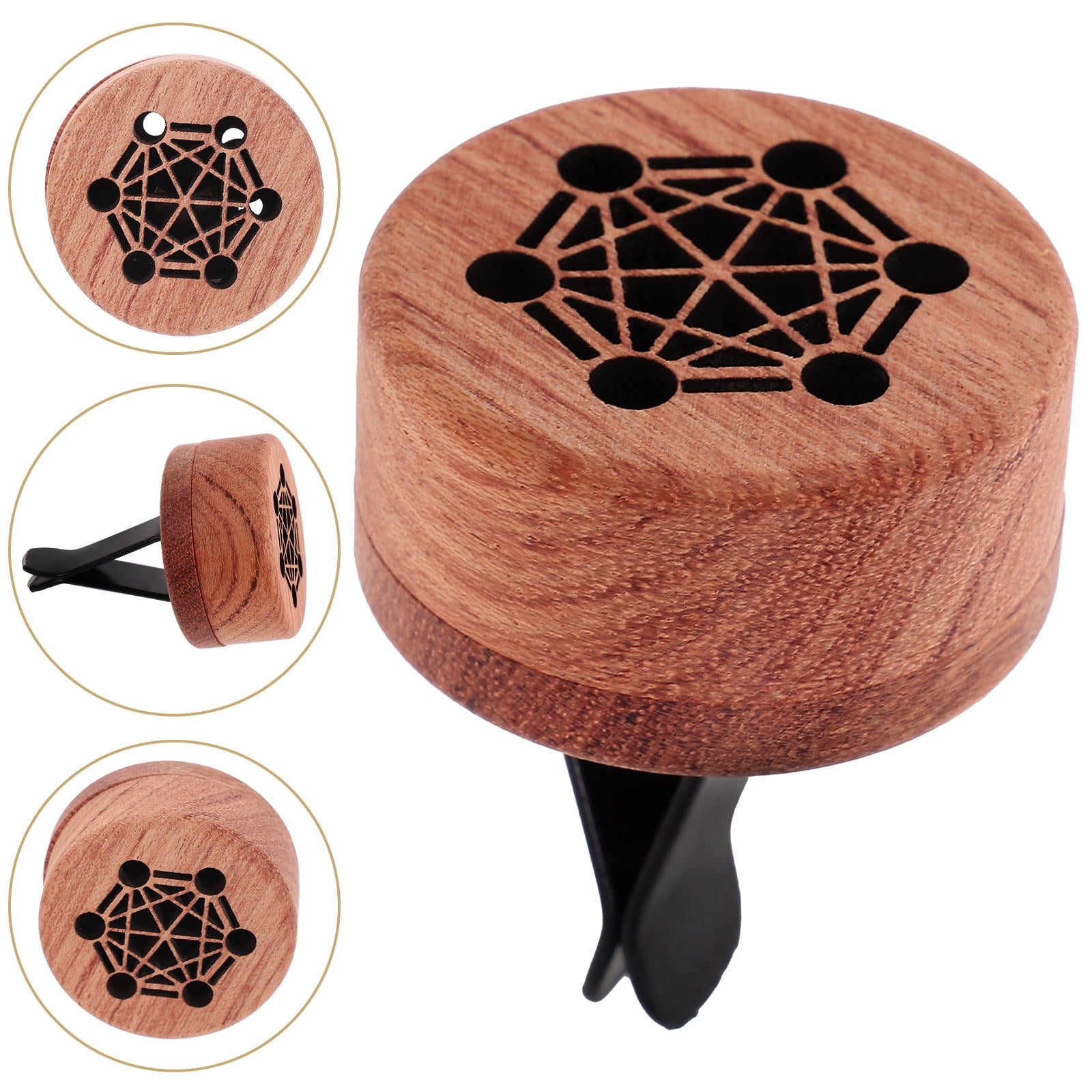 GOOHOCHY Wooden Car Diffuser for Aroma Fragrance Light Brown Small Size ...