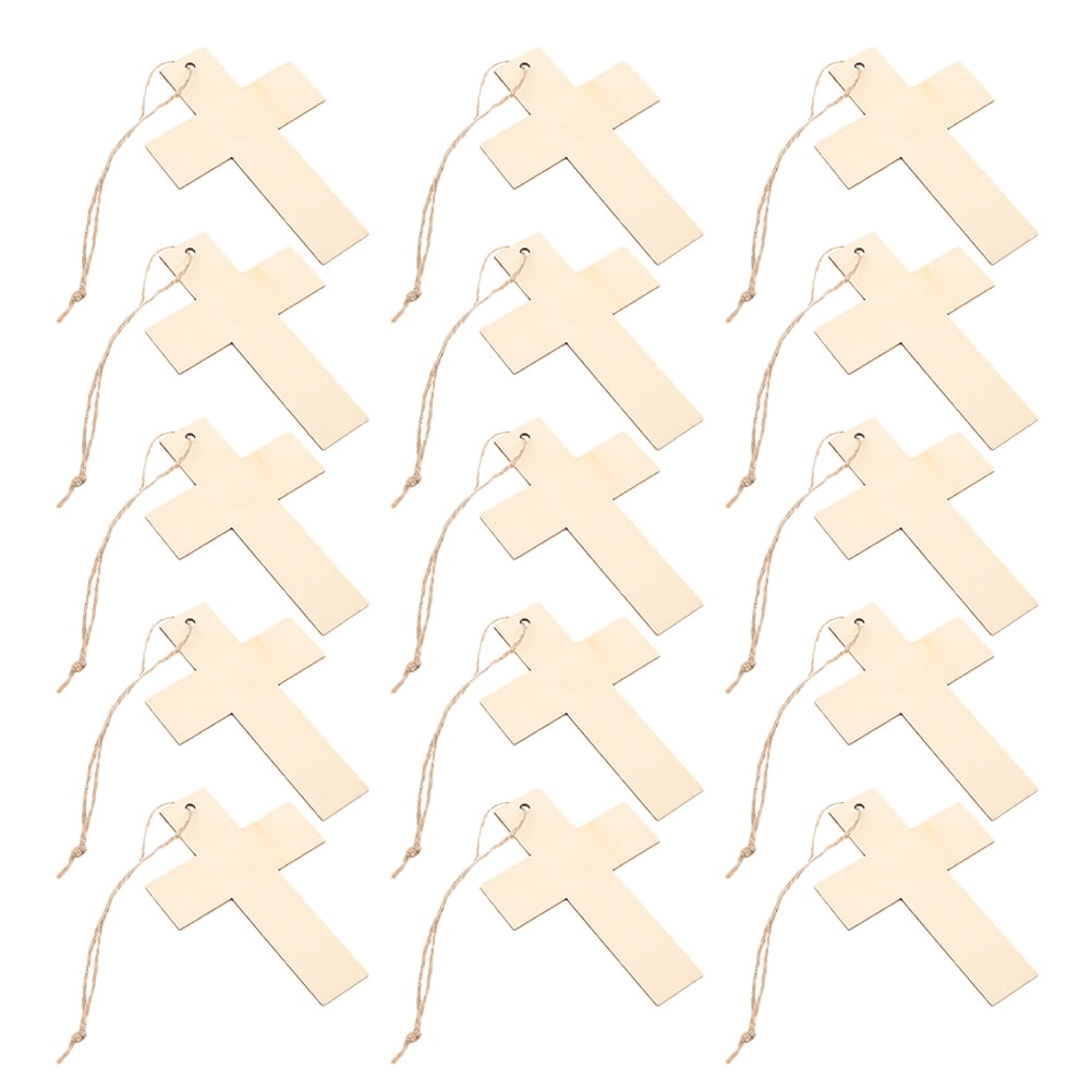 GOOHOCHY Wooden Cross Pieces for DIY Crafts and Decor Beige Wood with ...