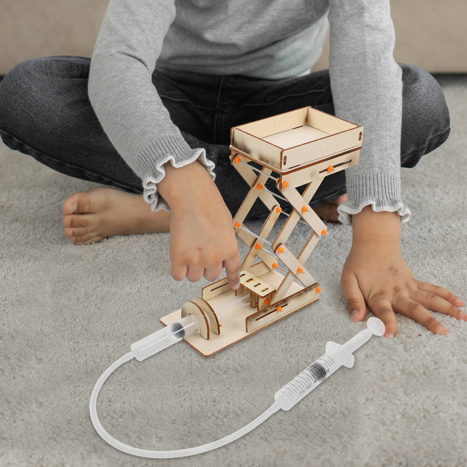 GOOHOCHY Wooden DIY Lab Jack Machine Toy Set for Kids Educational ...