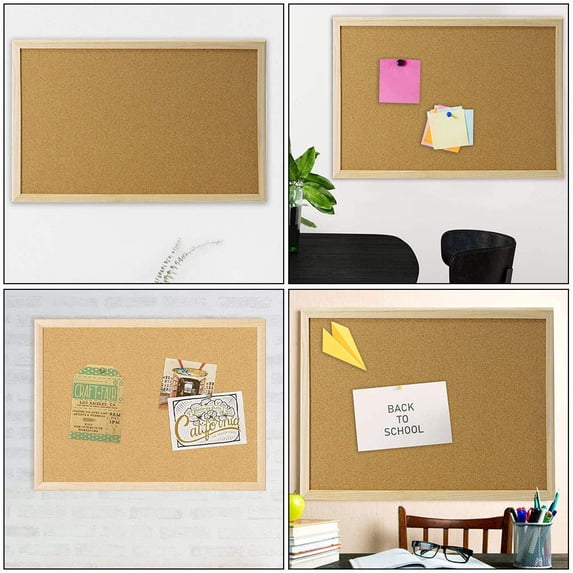 GOOHOCHY Wooden Frame Cork Board Display Thick Boards for Office ...